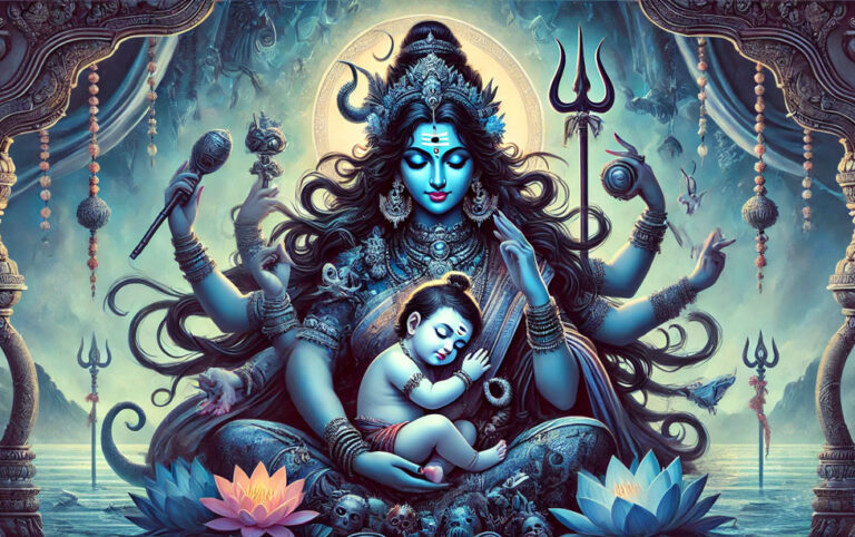 Goddess Kali and Infant Shiva: A Tale of Destruction and Compassion