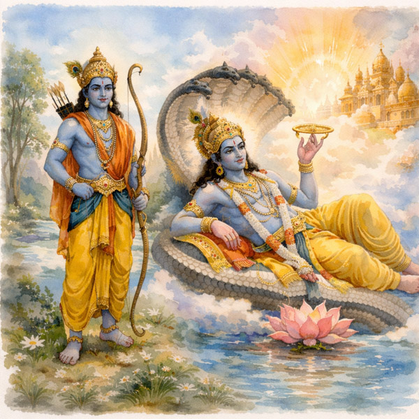 The Divine Departure of Lord Rama and His Return to Vaikuntha